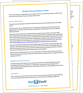 Disaster Recovery Buyers Guide | Net2Vault